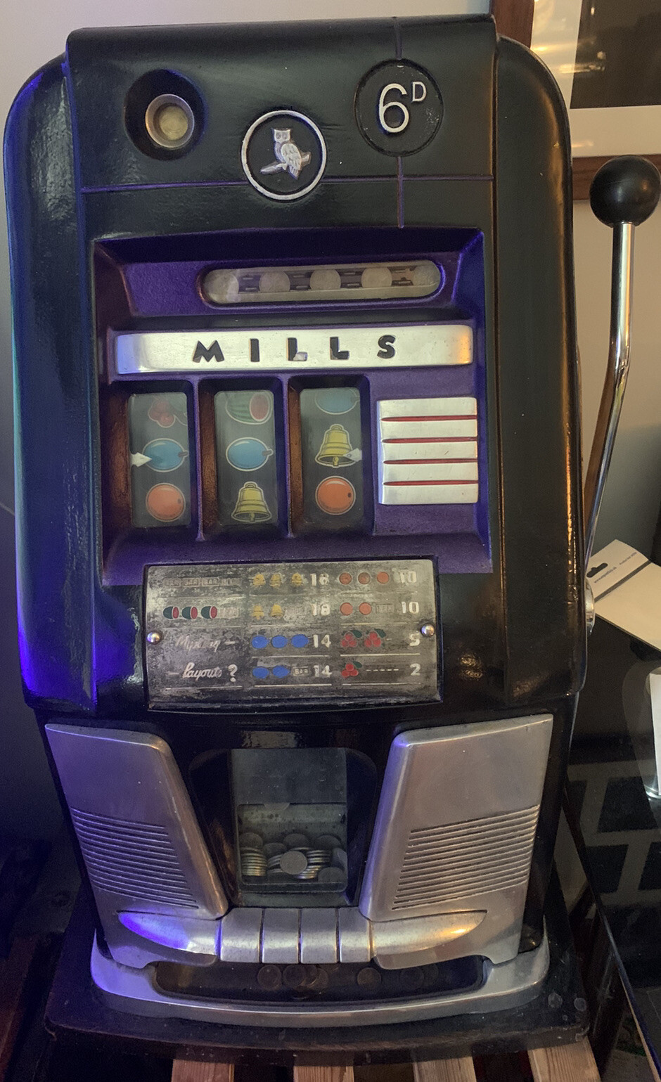 Mills one arm bandit - Vintage Working Complete 6d Slot Machine Rare ...