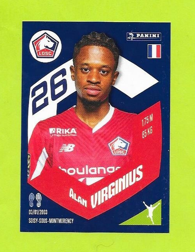 Vignette Panini N°129 - Foot 2024 - Lille OSC - Alan Virginus | eBay