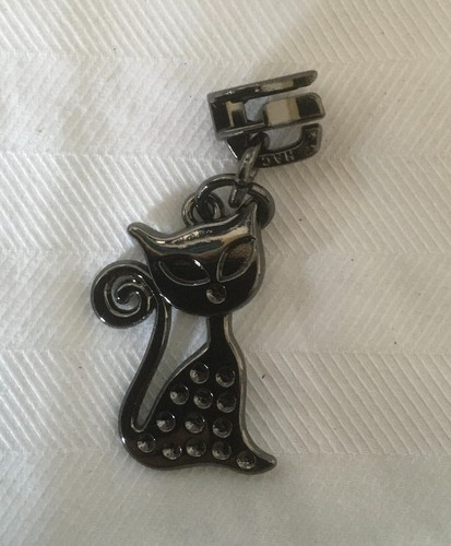 Cat Kitten Kitty Key Ring Bag Purse Charm Zipper Zip Pull - Gunmetal ...