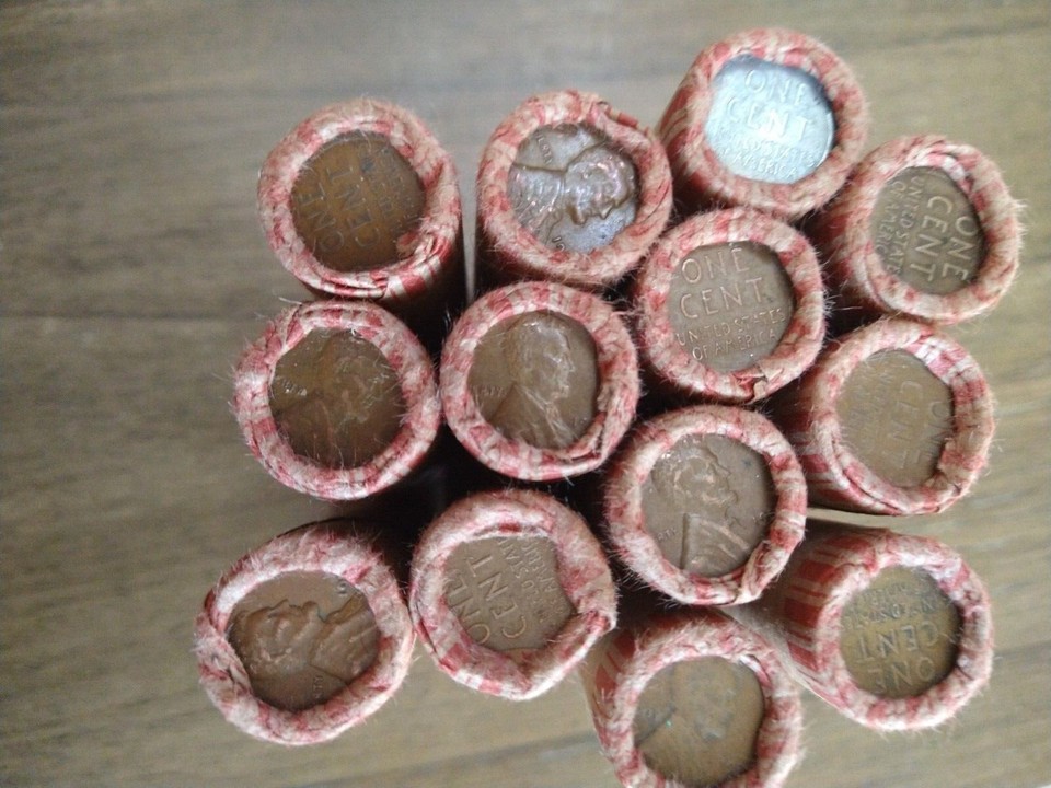Wheat Cent Penny Roll 50 Coins in a Roll * PLEASE READ FIRST *** LOT ...