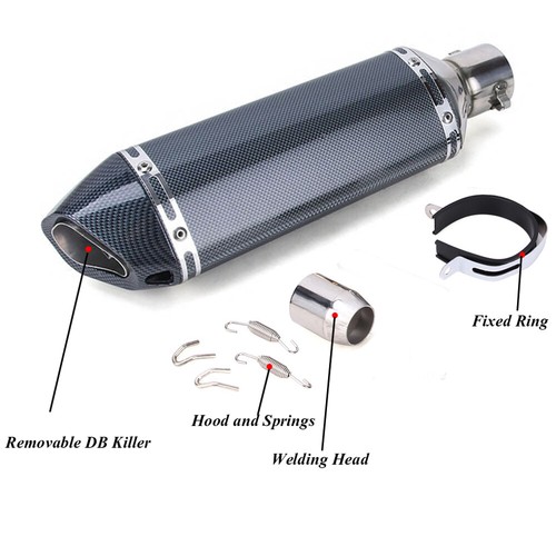 38-51mm Universal Motorcycle ATV Slip-on Exhaust Muffler Pipe DB Killer ...