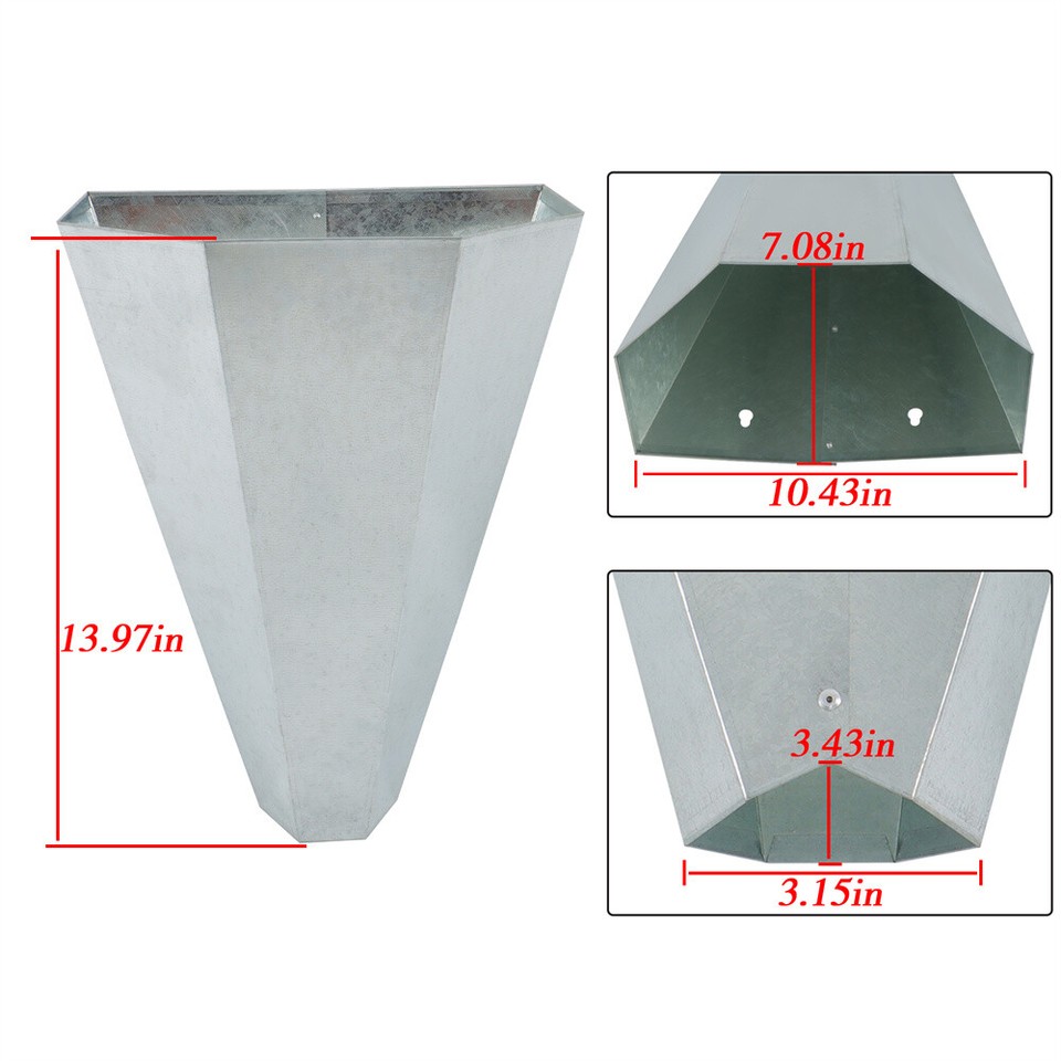 2 Pack Medium Chicken Cone Galvanized Steel Poultry Restraining Cone ...