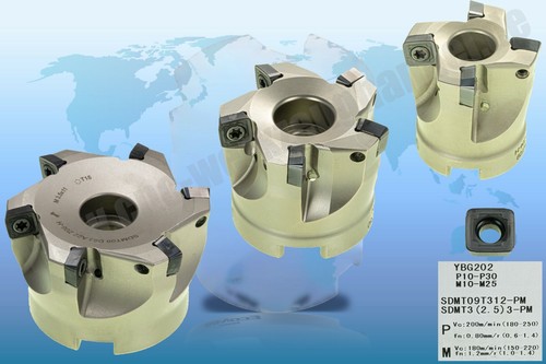 High feed milling inserts 10x SDMT 09T312-PM + Cutter head with D=40,50 ...