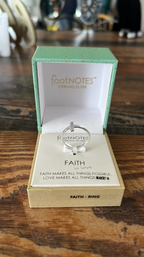 Footnotes Sterling Silver Faith Ring Size 8 | eBay