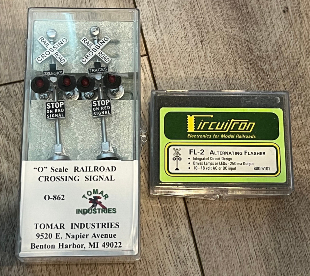 Tomar O Scale O-862 Rail Crossing Signal Crossbucks Lit Brass w ...