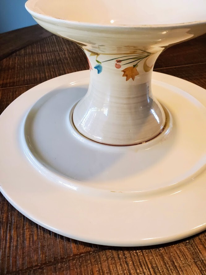 Target Home American Simplicity Floral Cake Stand Footed Plate | eBay