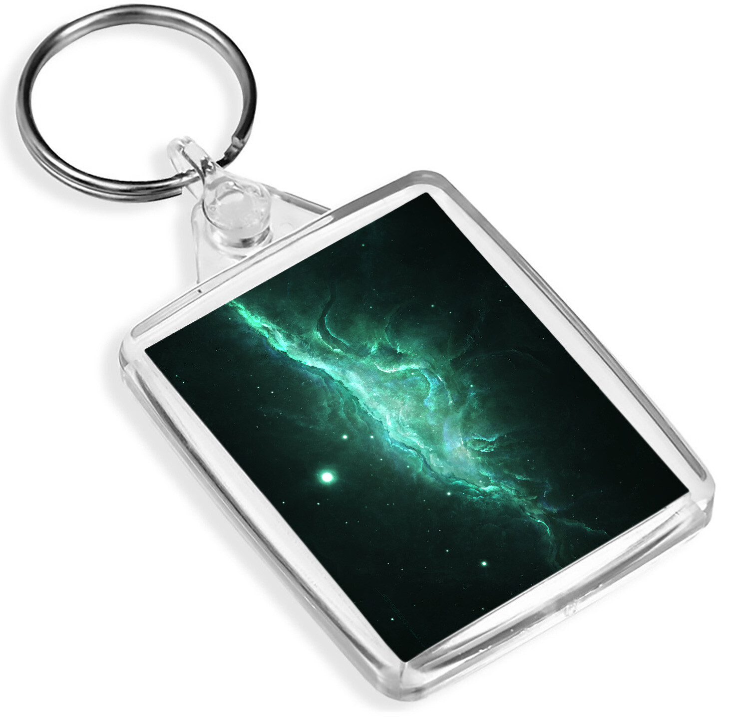 Green Glow Nebula Keyring Galaxy Alien Sci-Fi Space Stars Keyring Gift ...