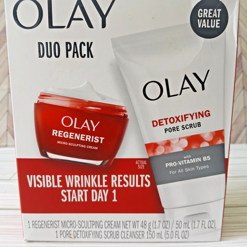OLAY REGENERIST DUO PACK~DETOXIFYING PORE SCRUB~REGENERIST MICRO ...