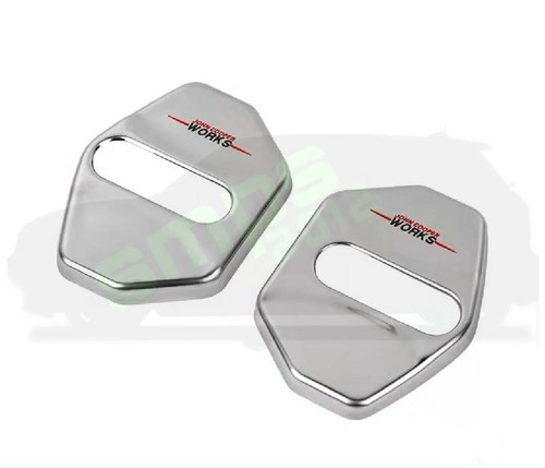 Mini R58 JCW Logo Door Lock Covers Polished Chrome Latch, John Cooper ...