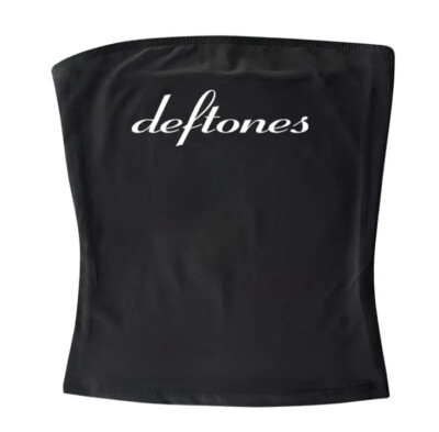 DEFTONES CURSIVE TUBE TOP WHITE BLACK TRASHY 2000S Y2K 90S BAND TEE | eBay