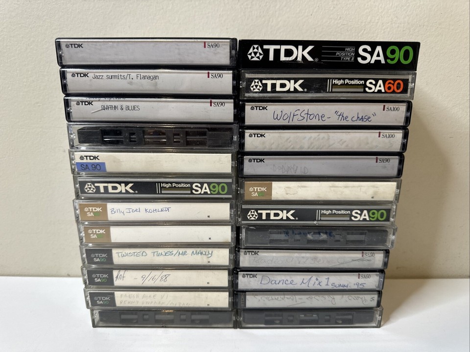 Lot of 24 TDK Type II High Bias Used Cassette Tapes - SA60 SA90 SA100 ...