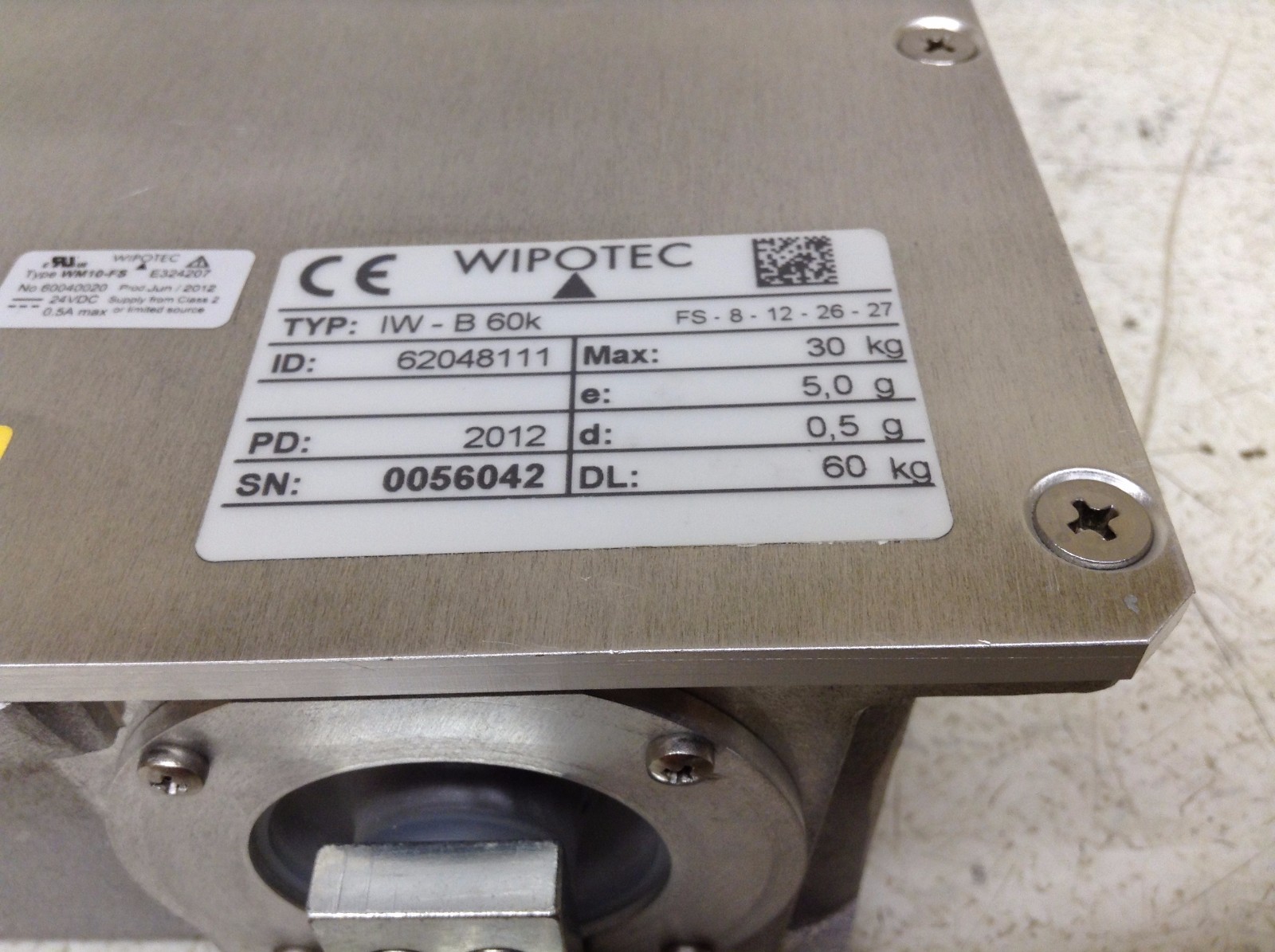 Wipotec IW-B 60K ID 62048111 30 kg Load Cell IWB60K IW-B60K | eBay