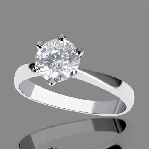 1.67CT Round Cut Lab Created Diamond Solitaire Engagement Ring 14K ...