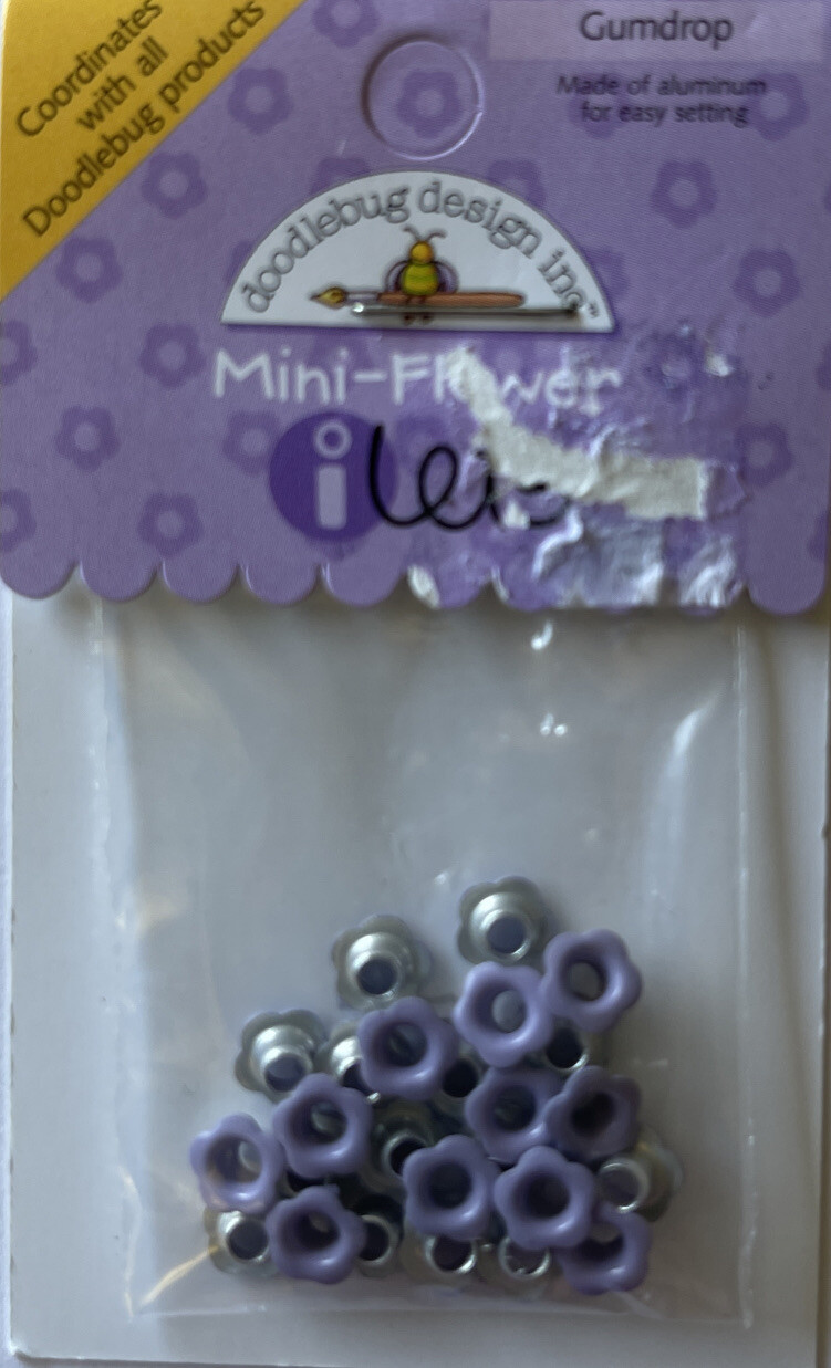 GUMDROP MINI FLOWER Aluminum EYELET(25pc)Doodlebug•Card Making •Garden ...