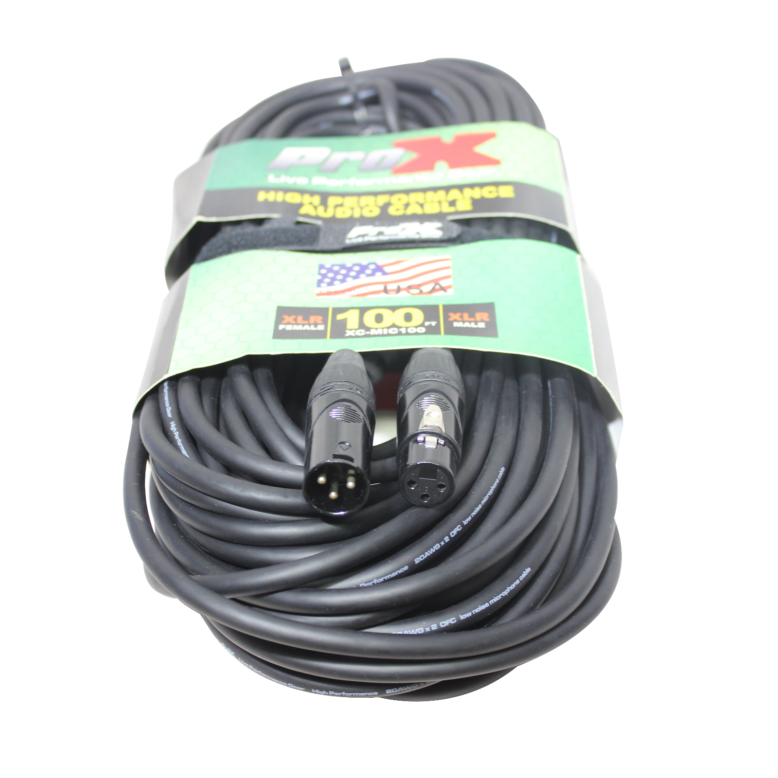 (4) ProX 100' ft High Performance 3pin XLR Mic Cables - OFC Copper ...
