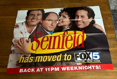 Vintage Seinfeld NYC SUBWAY POSTER 2001 5FT Jerry Elaine George Kramer ...