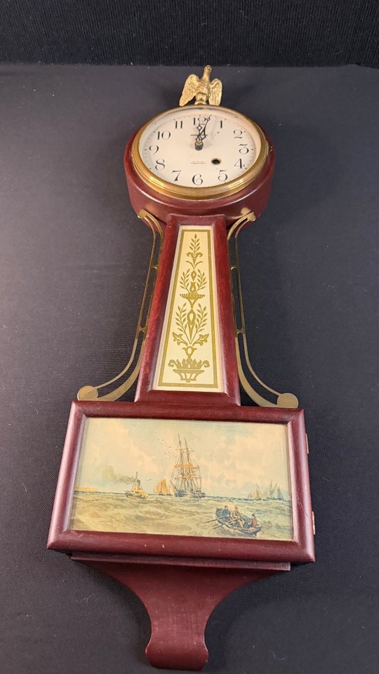 Antique New Haven Clock Co. 8 Day Nautical Themed Banjo Clock 25" | eBay