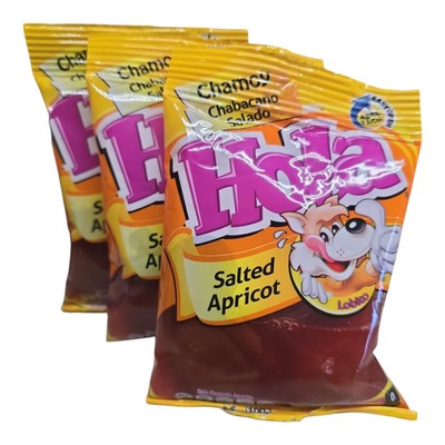 3- pack Hola Chamoy Chabacano salado (Salted Apricot) Net wt 3 x 3.5-oz ...