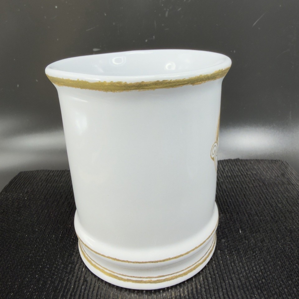 Williams Sonoma Brushed Gold Monogram Letter C Ceramic White Gold ...