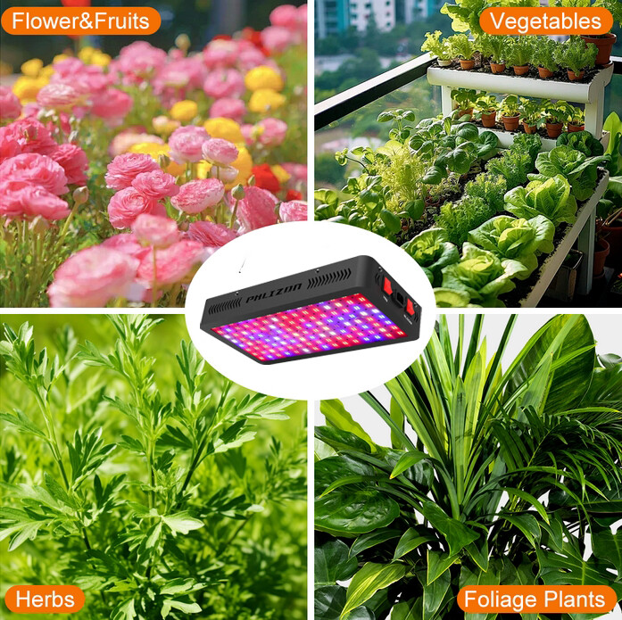 PHLIZON 1200W 900W 600W LED Grow Light Veg Bloom Full Spectrum for ...