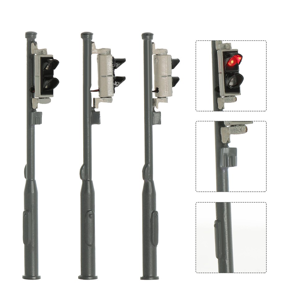 4pcs HO Scale Traffic Signal Red Green 1:87 Block Lights Model Railway ...