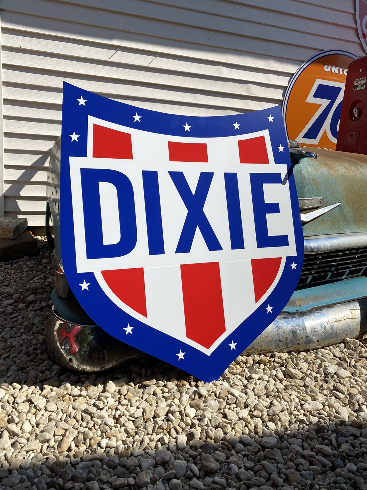 Antique Vintage Old Style Dixie Gasoline Sign | eBay