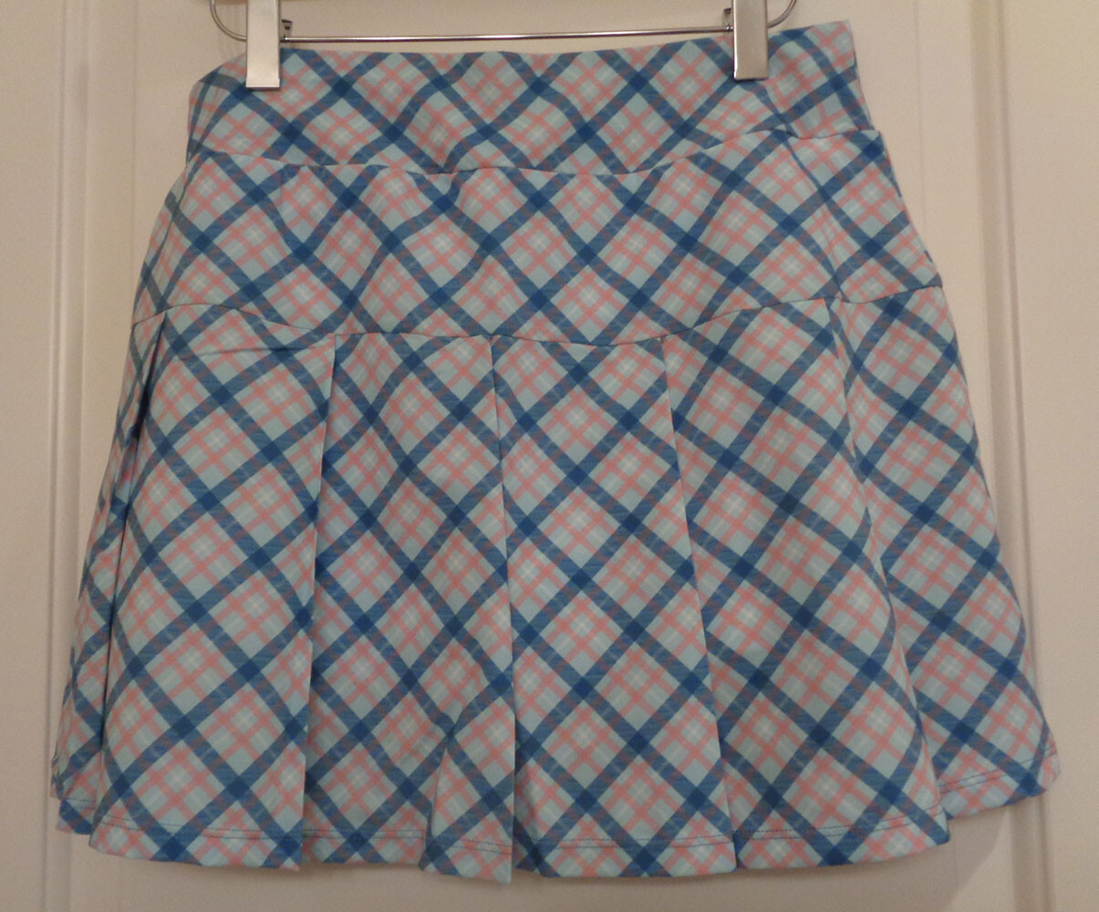 Women's Kyodan Golf/Tennis/Walking Blue & Pink Plaid Skirt/Skort NWT ...