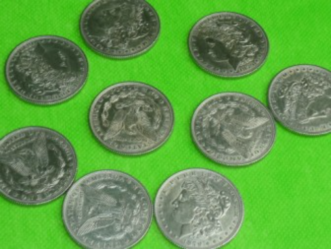 10pcs Morgan Dollar (Zinc Alloy, 3.8cm) Magic Coins Copy Magic Props ...