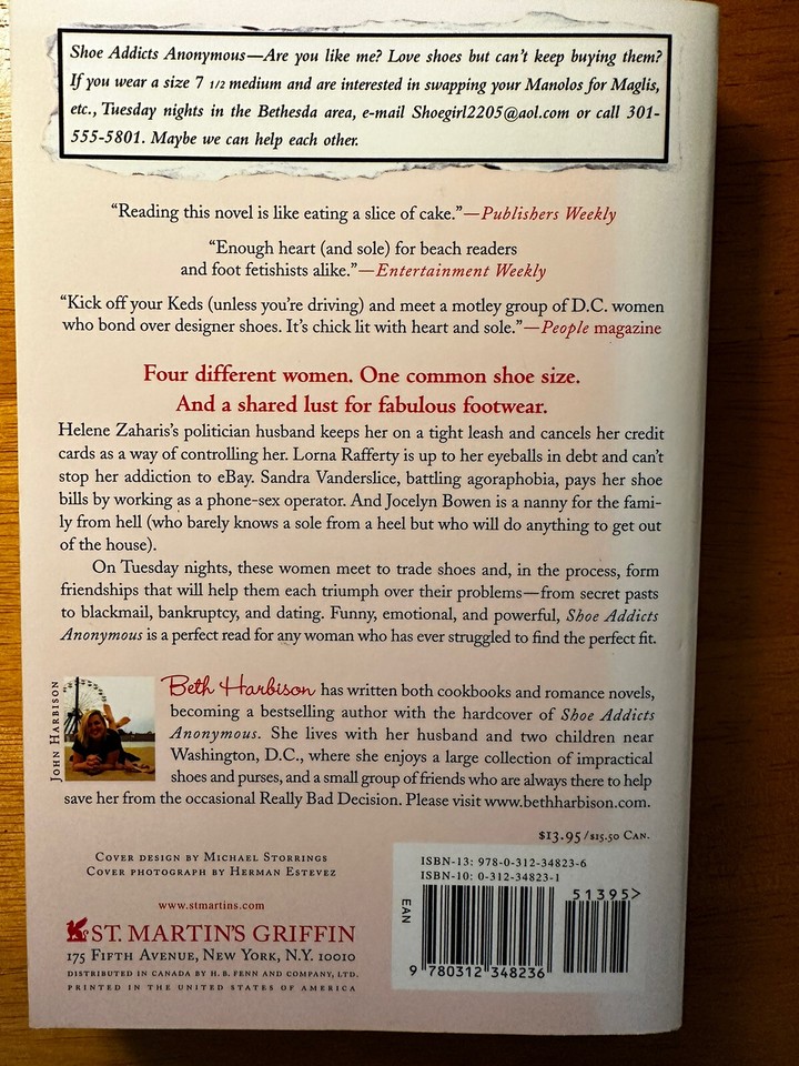 Shoe Addicts Anonymous: A Novel - Paperback By Beth Harbison, Excellent ...