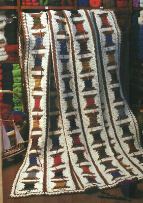 TAILOR'S FANCY SPOOL AFGHAN HOME DECOR CROCHET PATTERN INSTRUCTIONS | eBay