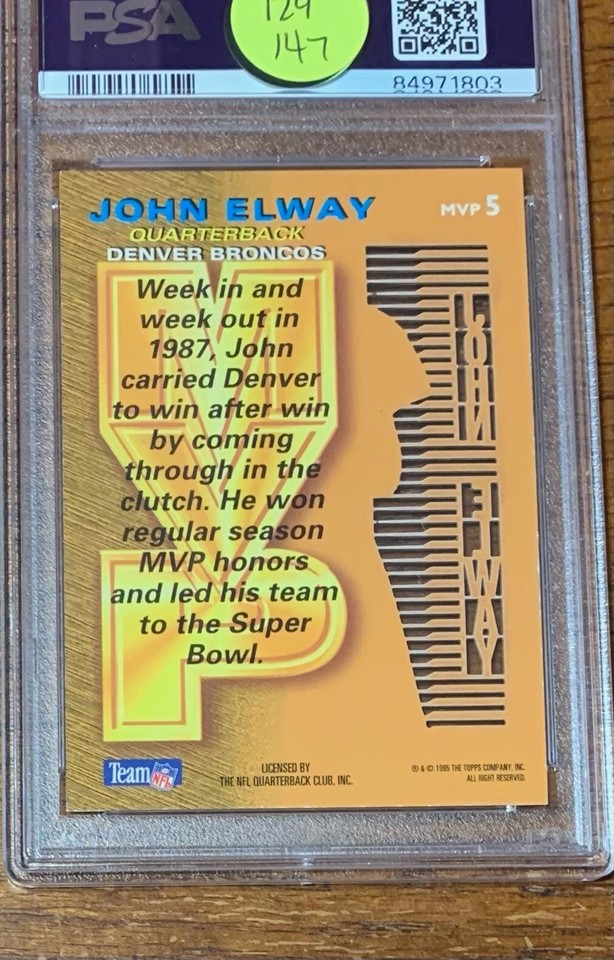 1995 Stadium Club MVPs #MVP5 John Elway Broncos PSA 8 Low Pop | eBay