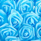 100 Pack Light Blue Artificial Flowers, Bulk Stemless Fake Foam Roses ...