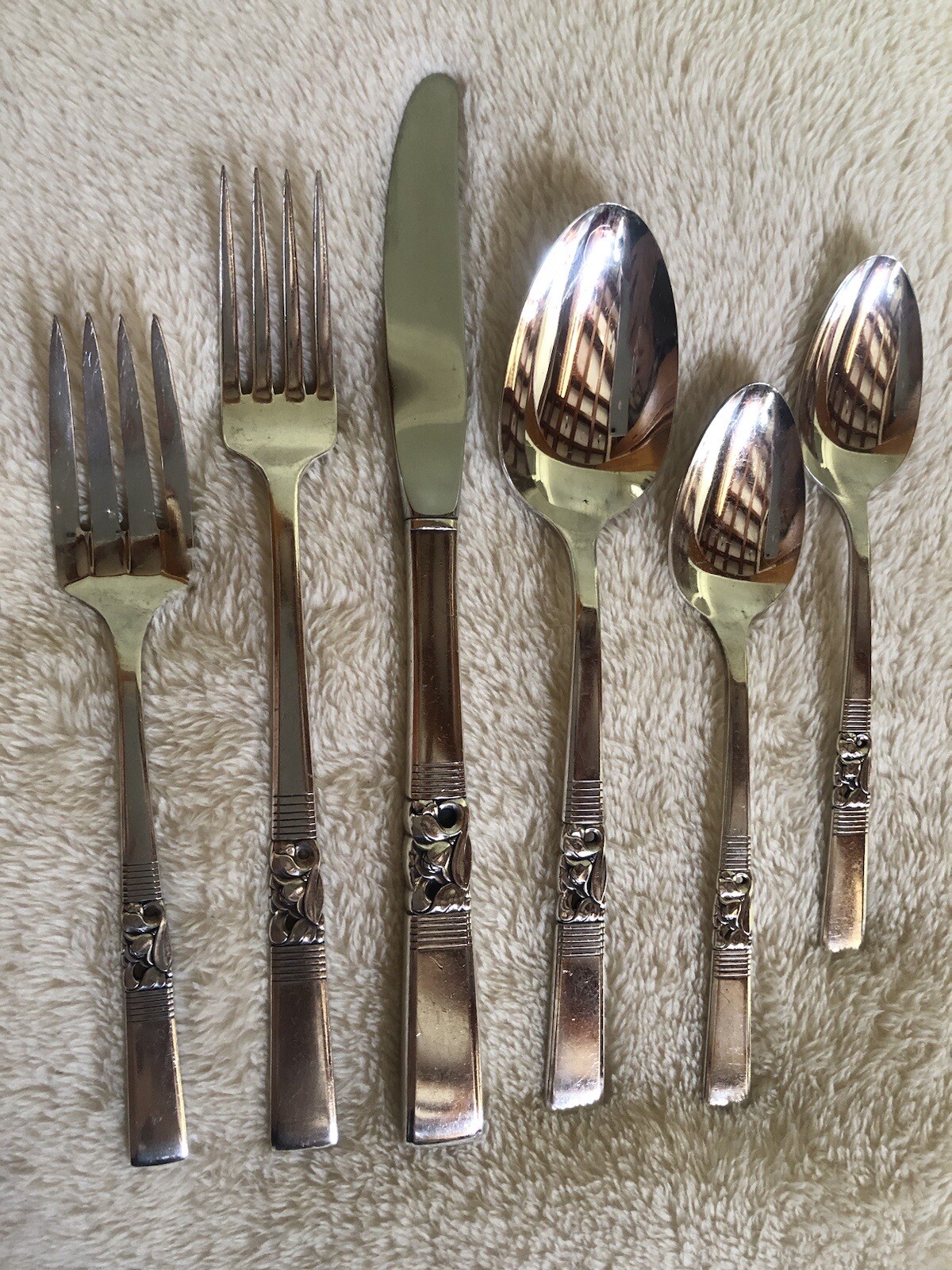 6 Pc Place Setting MORNING STAR COMMUNITY Spoon Soup Salad Fork Grill ...