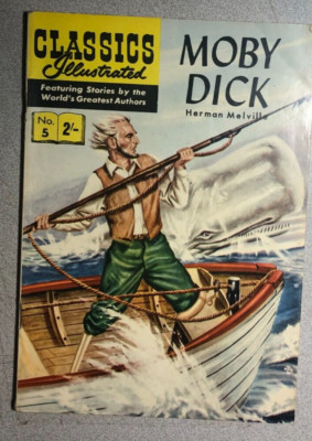 CLASSICS ILLUSTRATED #5 Moby Dick (HRN 157) Australian comic VG++/FINE ...