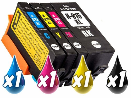 4x Generic 915 915XL BK/C/M/Y Ink for HP Officejet 8010 8012 8020 8022 ...