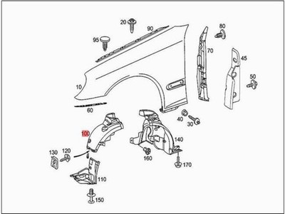 2000-2007 Mercedes-Benz S203 W203 Sedan Wagon Right Wheelhouse Cover ...