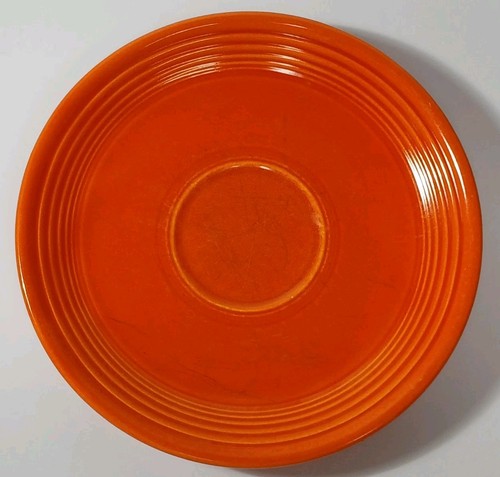 1936 Vintage RED ORANGE FIESTA PLATE RADIOACTIVE RED ORANGE GLAZE PLATE ...