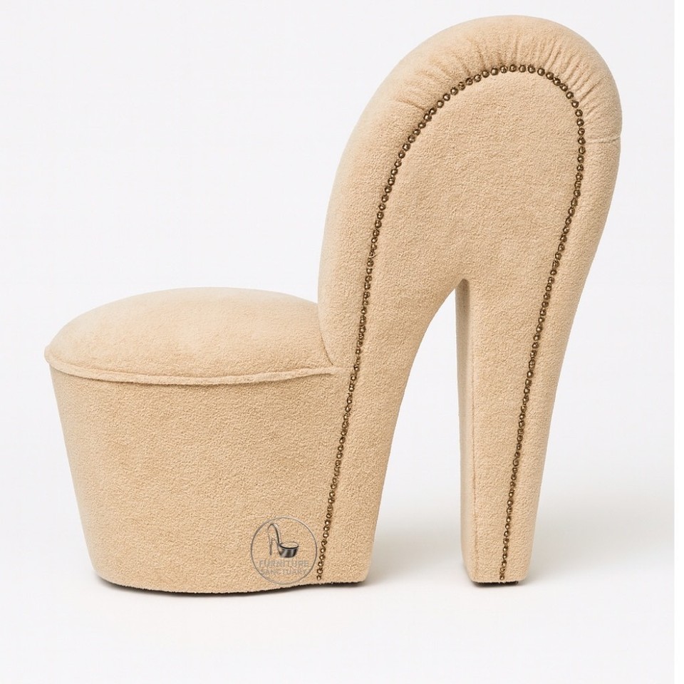 High Heel Shoe Chair With Animal Print Fabric | eBay UK
