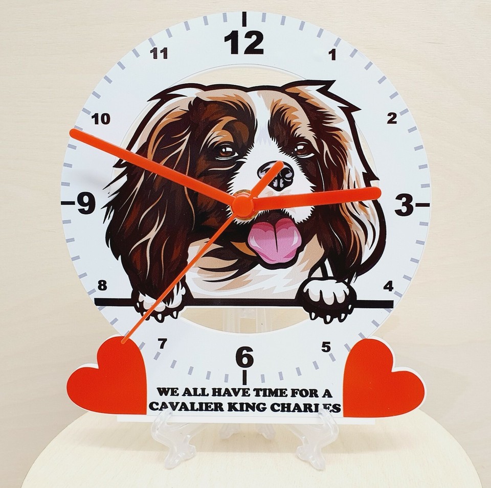 Personalised Clock, Your Dog's Name, 50+ Dog Breeds, Cartoon Style ...