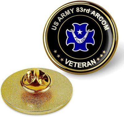 US Army 83rd Arcom Veteran Tie Suit Shirt Lapel Pin - Gold | eBay