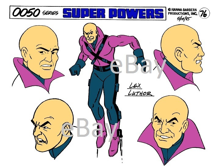 Super Powers LEX LUTHOR MODEL SHEET PRINT A Hanna Barbera Superman | eBay