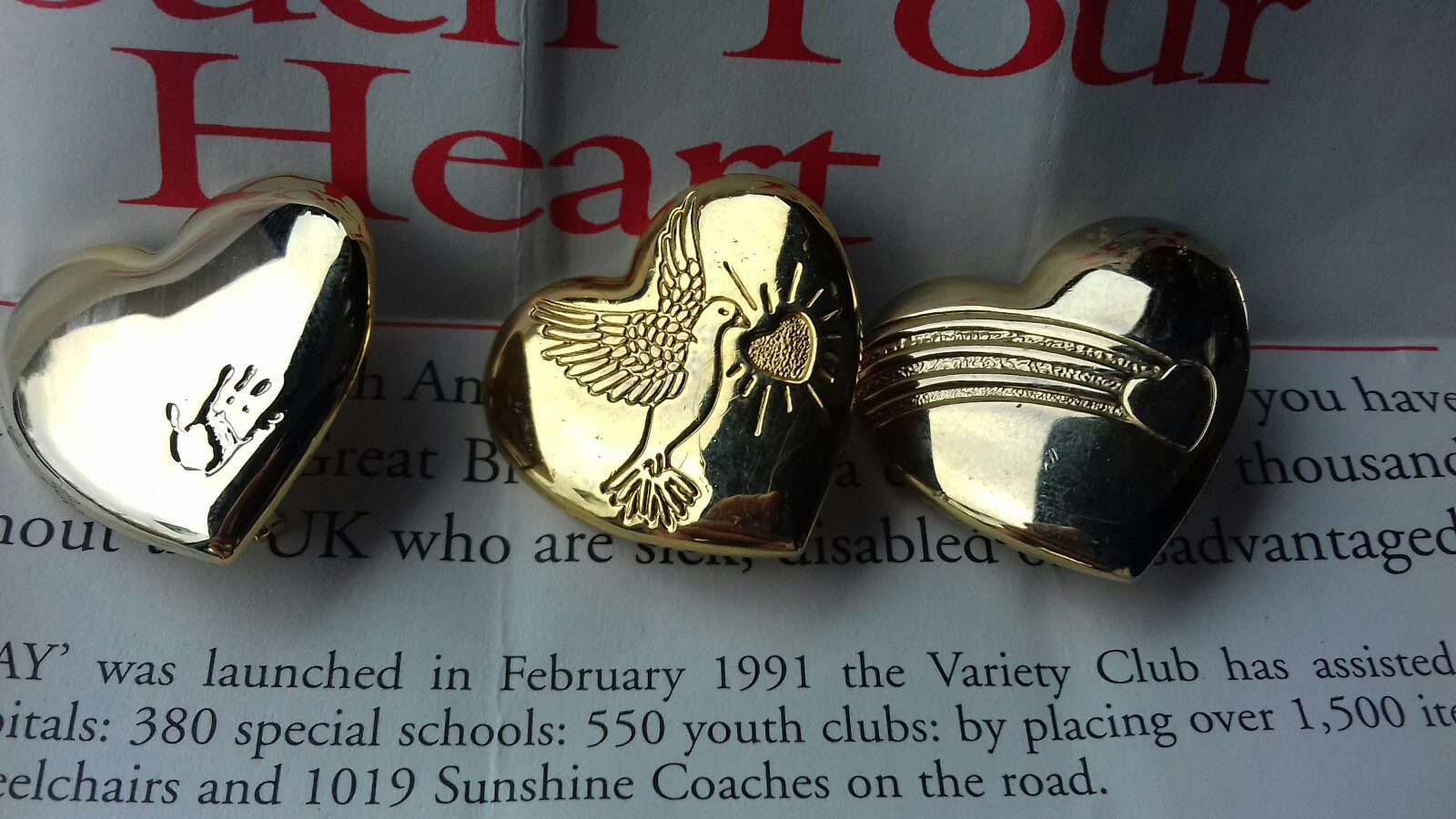 Variety Club Heart Badges x3 | eBay UK