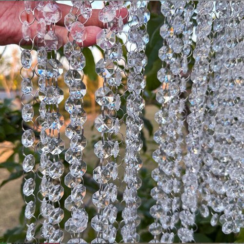 66FT Acrylic Crystal Garland Strands Hanging Beads Tree Wedding Party ...
