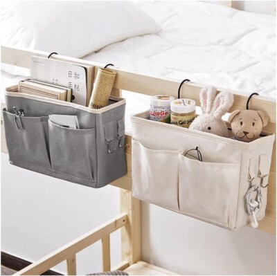 Bed Pockets Organiser, Bedside Hanging Storage Caddy for Magazine Books ...