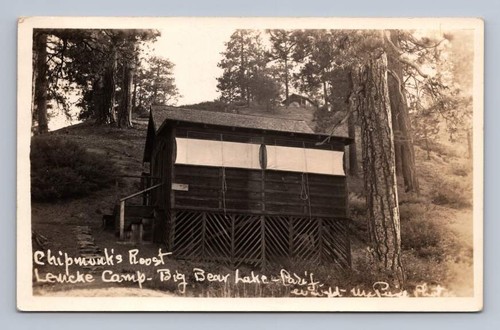 Big Bear Lake Cabin "Chipmunks Roost" RPPC Antique California Photo ...