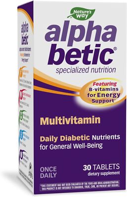 Nature's Way alpha betic, Diabetic Multivitamin for Daily Nutritional ...