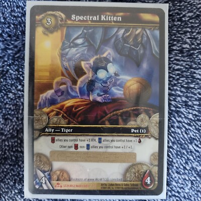WOW WORLD OF WARCRAFT TCG SPECTRAL KITTEN Tiger Cub Pet LOOT CARD ...