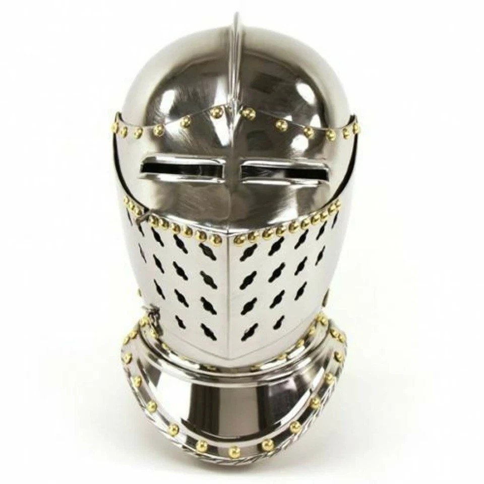 18 Gauge Medieval Knight Close Armor Helmet Replica – SCA LARP ...