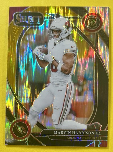 Marvin Harrison Jr. 2024 Panini Select NFL CLUB BLACK GOLD SHOCK PRIZM ...