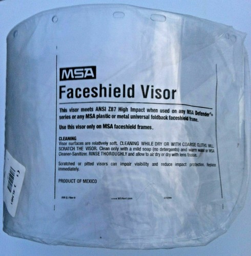 3-MSA Safety 488132 Polycarbonate Faceshield Visor for Defender Plus ...